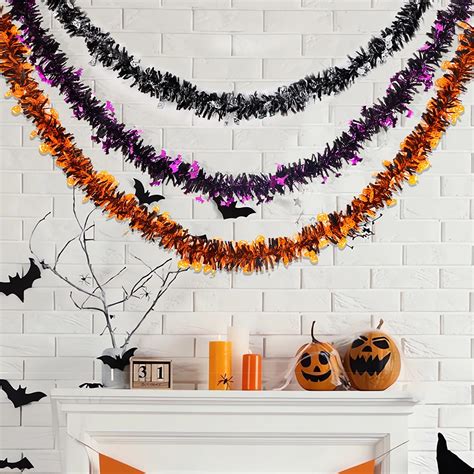 Palifeur 78 74 Inch Halloween Tinsel Garland Halloween Decorations