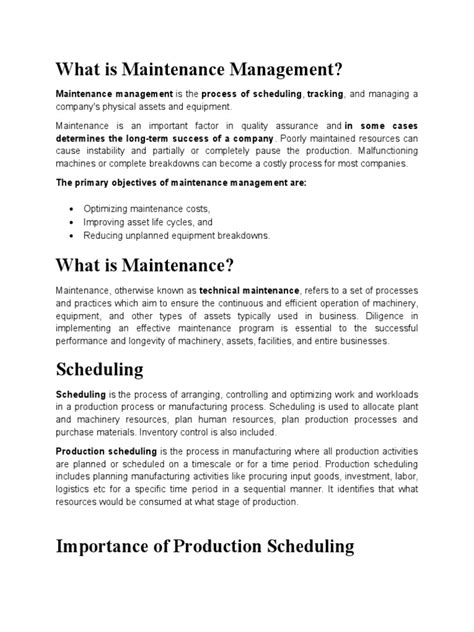 Operations Management Lecture Notes Pdf Scheduling Production