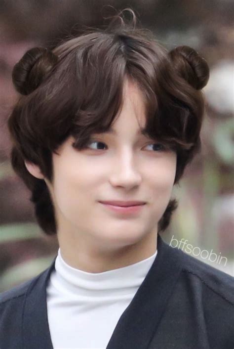 Cute Huening Kai Space Bun Edit🥺 ️ Kpop Posters Space Buns Cute