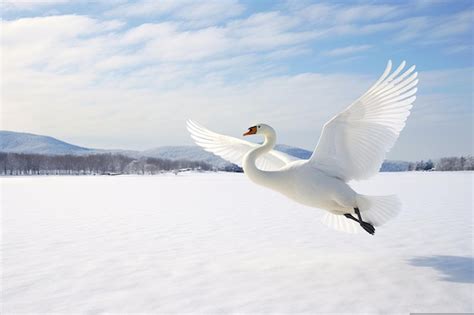 Premium Ai Image Whooper Swan Turns On The Water Lead To Snow Swan Amid Strong Wind Blowing