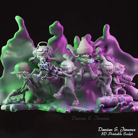 Splatoon 3 Diorama 3d Print Stl Splatoon 3d Model 3d Model 3d Printable Cgtrader