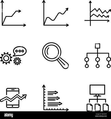 Set Of Simple Editable Icons Such As Data Flow Analytics Web Stocks Data Flow Chart