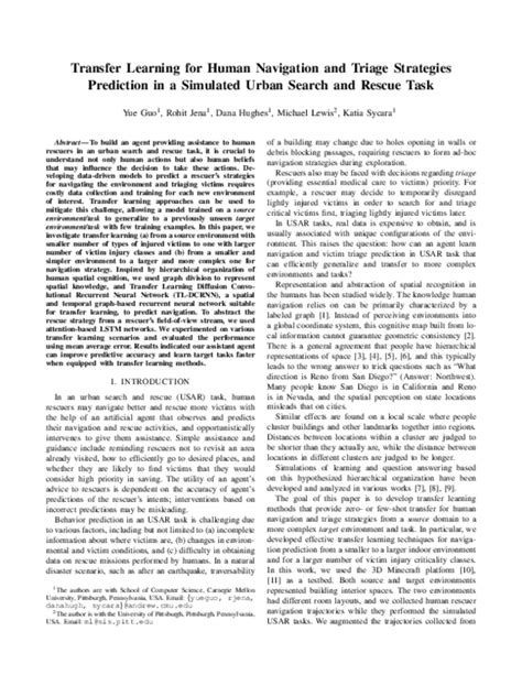 Pdf Transfer Learning For Human Navigation And Triage Strategies Prediction In A Simulated