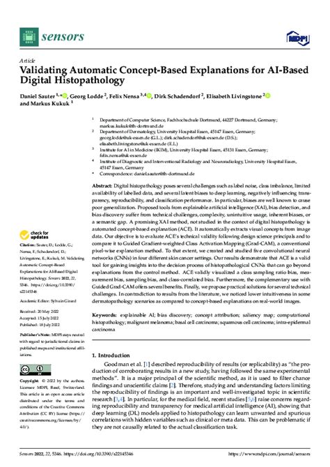 Pdf Validating Automatic Concept Based Explanations For Ai Based Digital Histopathology