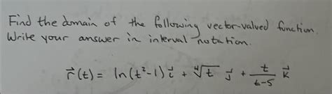Solved Find The Domain Of The Following Vector Valued