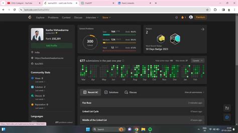 Successfully Solved 300 Dsa Problems On Leetcode Kanha Vishwakarma Posted On The Topic Linkedin