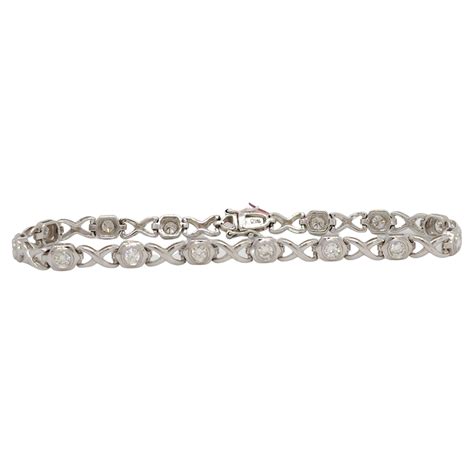 Magnificent Diamond Link Bracelet In White Gold For Sale At 1stdibs