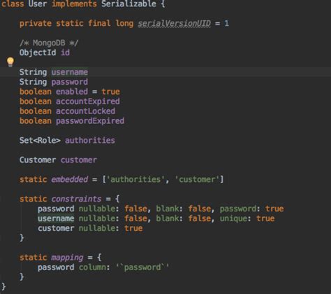 Mongodb Grails Update Embedded Object But No Encoding Password Using