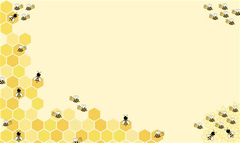 Honeycomb Or Beehive With Bees On Light Yellow Background Vector
