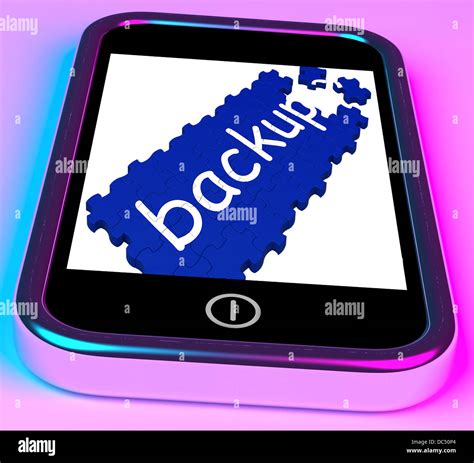 Backup On Smartphone Shows Contacts Recovery Stock Photo Alamy