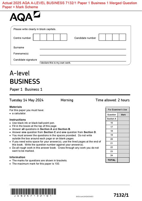 Official June 2024 Aqa A Level Physics 74082 Paper 2 Merged Question Paper Mark Scheme