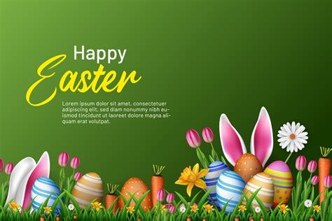 Easter Garden Illustration With Creative Eggs And Grasses 6725725