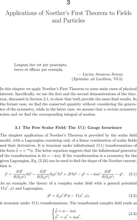 Applications Of Noethers First Theorem To Fields And Particles Chapter 3 Noether Symmetries