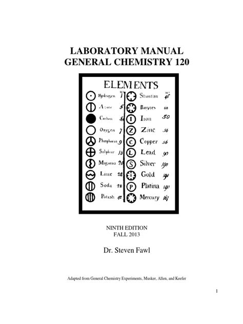 Laboratory Manual And Answer Key 2013 Chemistry Physical Sciences