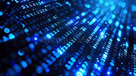 Blurred Digital Binary Code Technology Computer Background Stock