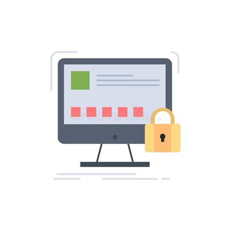 Protect Protection Lock Safety Secure Flat Color Icon Vector Stock Vector Illustration Of