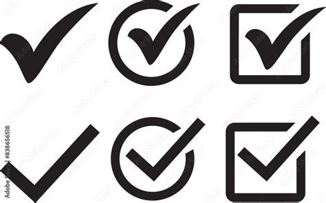 Check Box Icon With Correct Accept Checkmark Icons Tick Box Checked Check Mark Icon Symbols