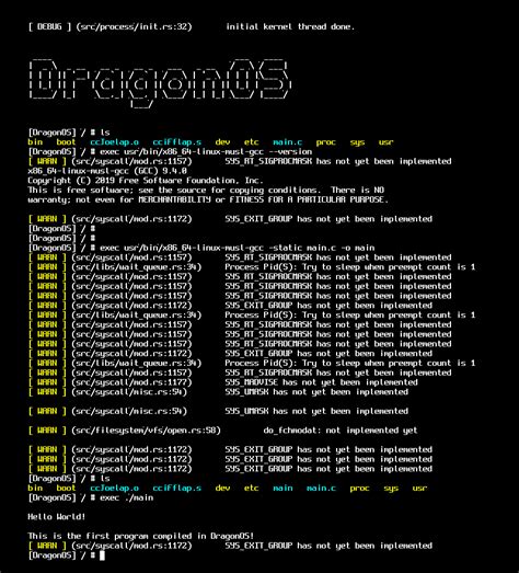 【应用移植】dragonos已支持运行musl gcc dragonos龙操作系统