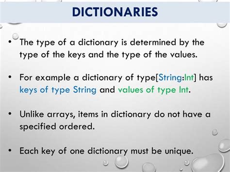 Dictionaries In Swift Ppt