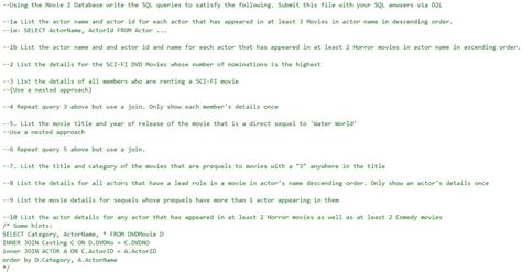 solved write the sql queries to satisfy the following