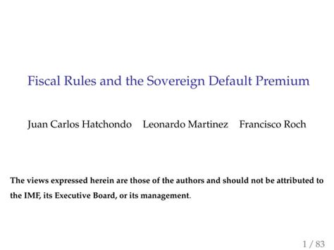 Fiscal Rules And The Sovereign Default Premium Pdf Stocks And Bonds