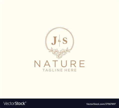 Initial Js Letters Floral Frames Botanical Vector Image Initial Js Letters Floral Frames Botanical Vector Image