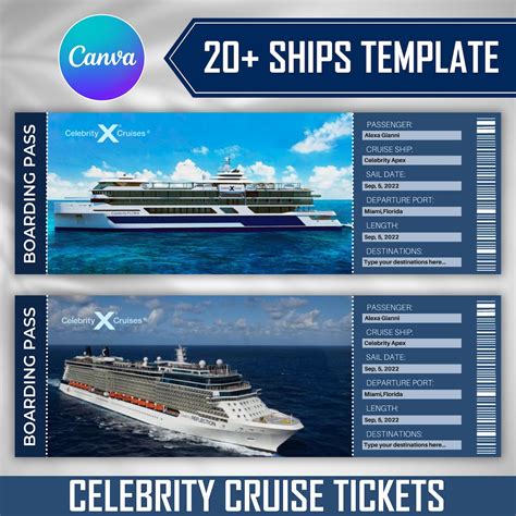 Printable Celebrity Cruise Ticket Cruise Surprise Boarding Pass