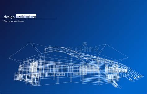 Side View Of Cubic Structure Sport Center Stock Vector Illustration