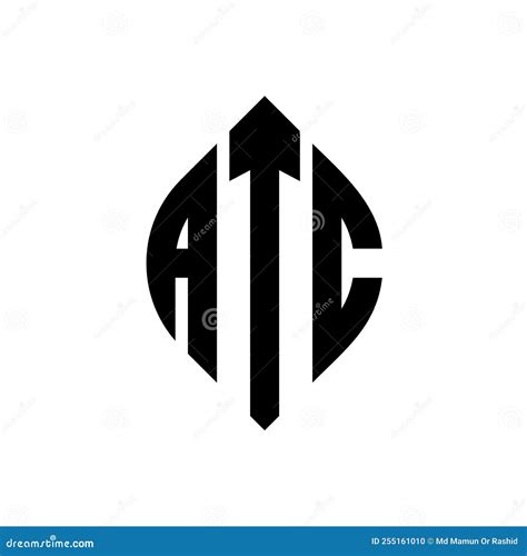 Atc Circle Letter Logo Design With Circle And Ellipse Shape Atc Ellipse Letters With