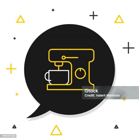 흰색 배경에 격리 된 라인 전기 믹서 아이콘 주방 믹서기 다채로운 개요 개념 벡터 가정 생활에 대한 스톡 벡터 아트 및 기타