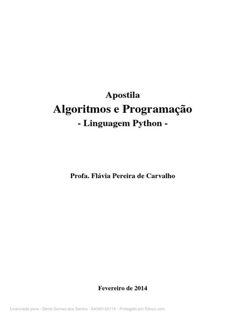 apostila algoritmos programacao python pdf algoritmos linguagem