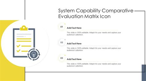 System Capability Comparative Evaluation Matrix Icon Ppt Sample