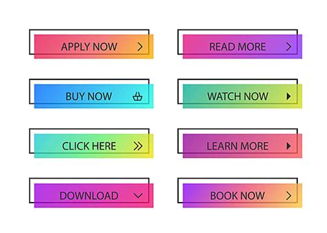 Vector Gradient Buttons With Icons And Shadows Interface Rounded Shop Vector Interface Rounded