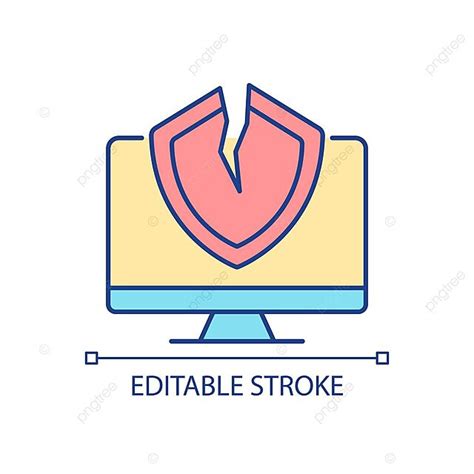 Cybersecurity Vulnerability Rgb Color Icon Cybersecurity Element