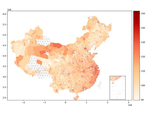 Python地图热力图可视化以中国各区县数字普惠金融发展水平为例 知乎