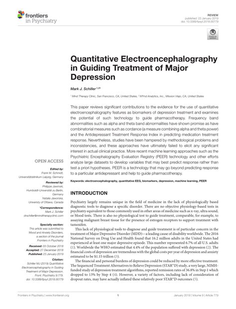 Pdf Quantitative Electroencephalography In Guiding Treatment Of Major