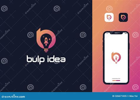 Rocket Bulb Logo Mark Premium Vector Stock Illustration Illustration