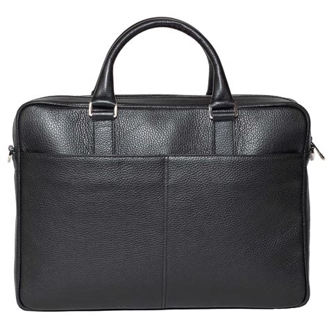 Slim Italian Leather Briefcases For Men Black Made In Italy Diloro Leather