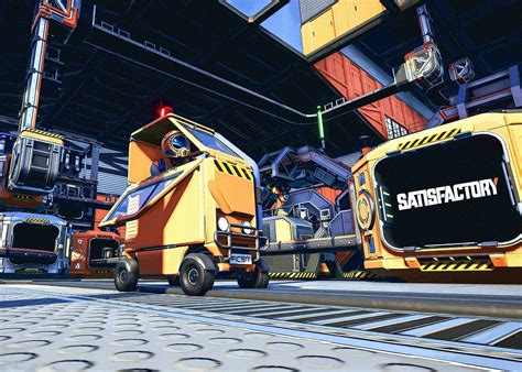 Satisfactory Game Industrial Scene Poster Picture Metal Print