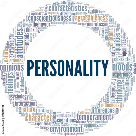 Personality Word Cloud Conceptual Design Isolated On White Background