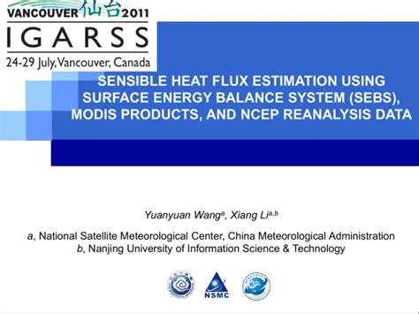 Sensible Heat Flux Estimation Using Surface Energy