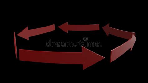 3d Rendering Of Red Arrow Icon On White Background Stock Illustration