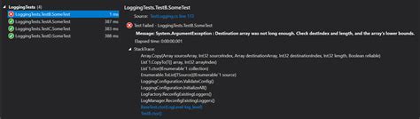 C How To Troubleshoot The Situation Where XUnit Tests Fail With Assertion Of Messages In NLog