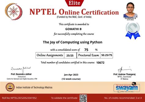 Joyofcomputingpython Nptel Certification Python Skillsdevelopment Coding Onlinecourse