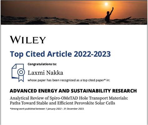 Laxmi Nakka Phd On Linkedin Perovskite Solarcells Seris Nus