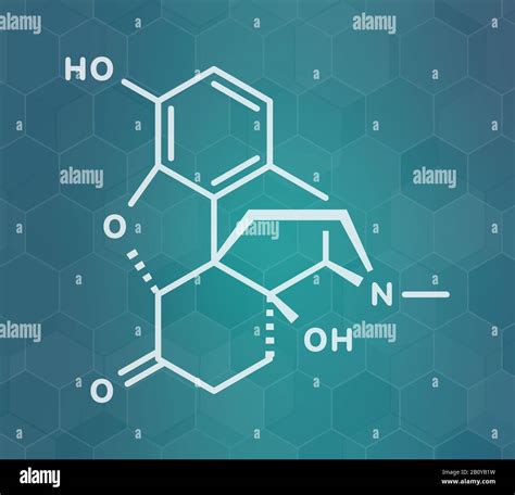 Oxymorphone Opioid Analgesic Drug Molecule Abbildung Stockfotografie