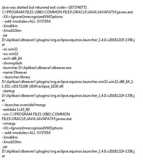 [bug] error after exit on java jdk 10 · issue 3854 · dbeaver dbeaver