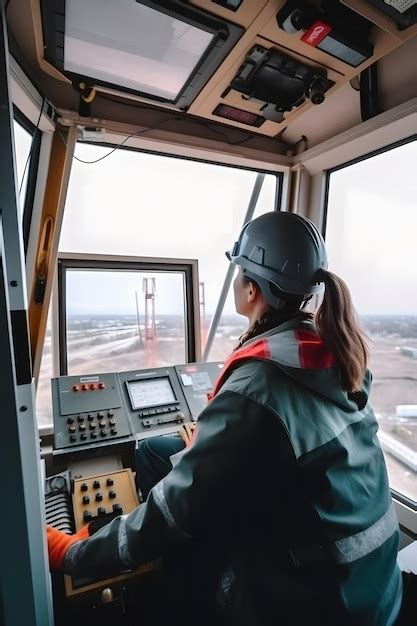Premium Ai Image View From The Cab Of A Construction Tower Crane A