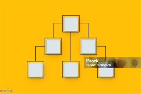 회사 구조 빈 버튼으로 만든 구성표 계층적 조직도 개념입니다 관리 및 마케팅 네트워크 배포 기업 커뮤니케이션 평면도 3d 렌더링 3차원 형태에 대한 스톡 사진 및 기타