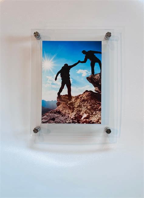 Modern Floating Clear Acrylic Frames Straight Corners Standoff 5